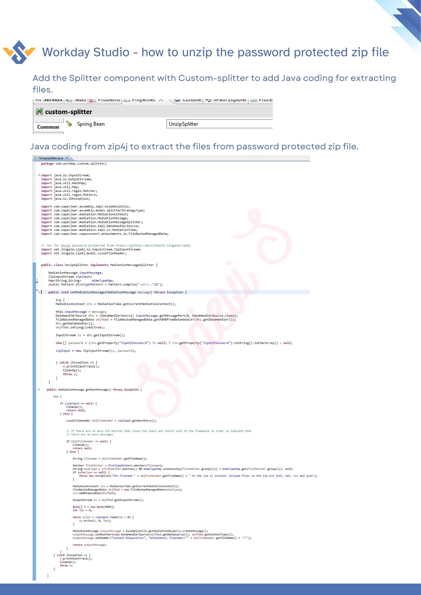 Workday Studio Integration - Unzipping the password protected zip file ... Workday Studio Integration - Unzipping the password protected zip file ...